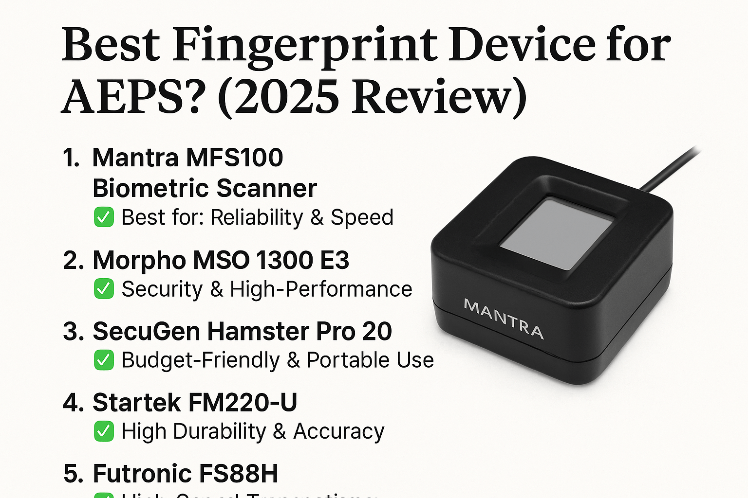 Which Is the Best Fingerprint Device for AEPS? (2025 Review) - Aeps ...
