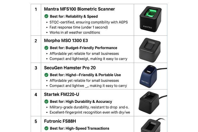 Which Is the Best Fingerprint Device for AEPS? (2025 Review) - Aeps Seva Blog