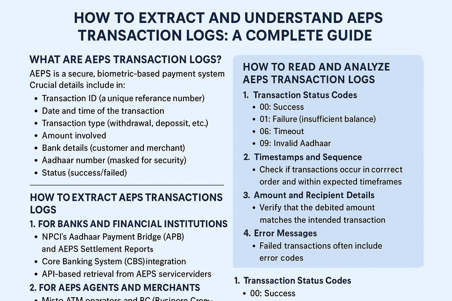 How to Extract and Understand AEPS Transaction Logs: A Complete Guide - Aeps Seva Blog