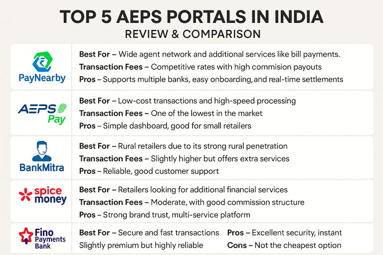 Best AEPS Portal in India for Retailers (Review + Comparison) - Aeps ...