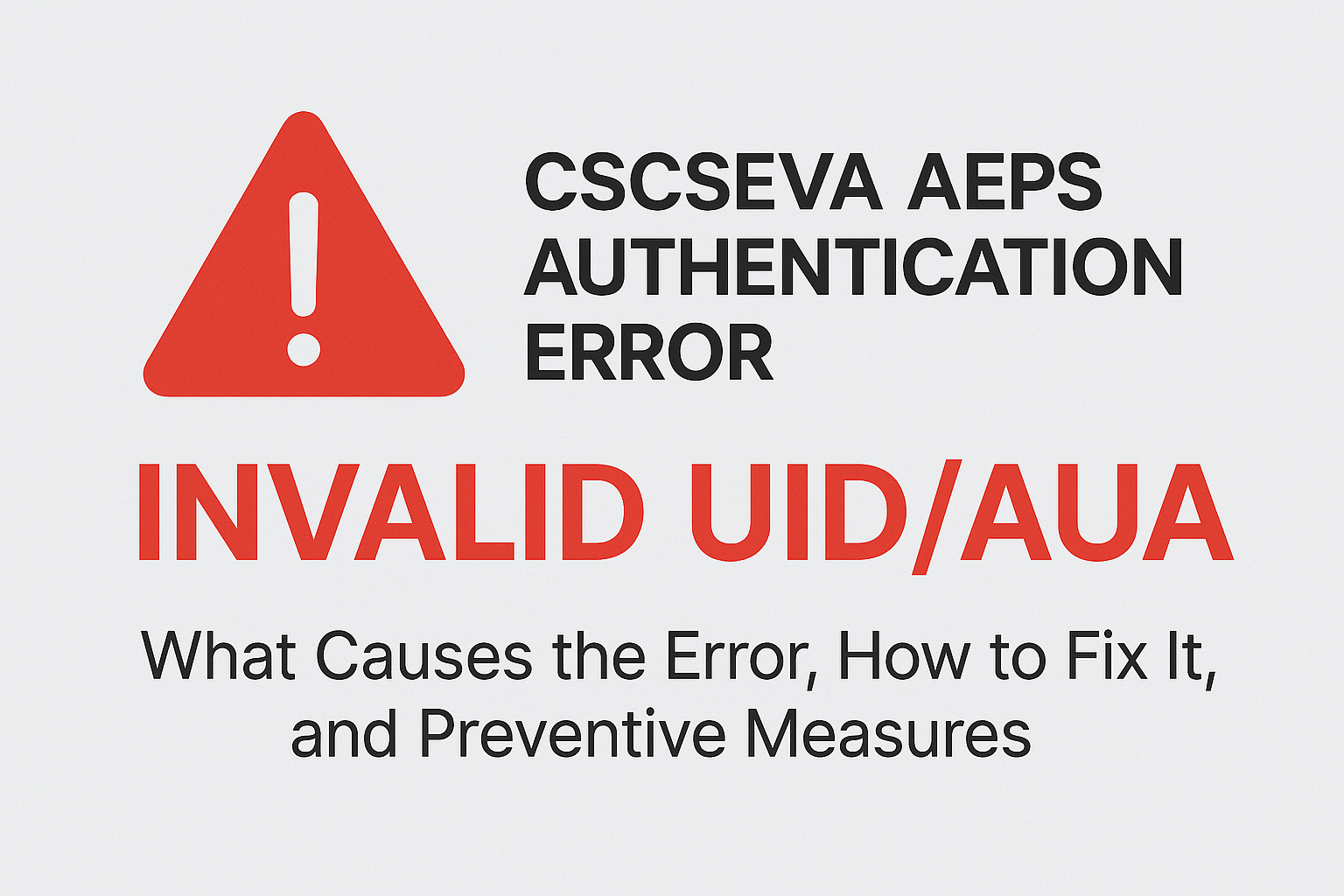 Solution for CSCSEVA AEPS Authentication Error: 'Invalid UID/AUA' – A Complete Guide - Aeps Seva ...