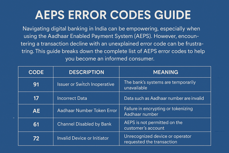 AEPS Error Codes: The Ultimate Guide to Understanding Transaction ...